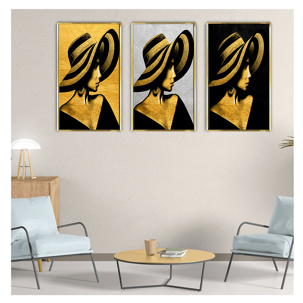 Luxury High End lady Painting (3_Panels) – Khirki.in