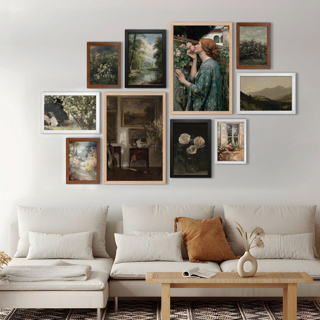 Gallery Wall Set of 10 European Vintage Frames Museum Art. (GWS10WA03 ...