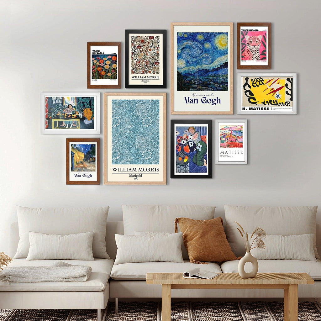 Gallery Wall Set of 10 European Vintage Frames Museum Art. (GWS10WA04 ...